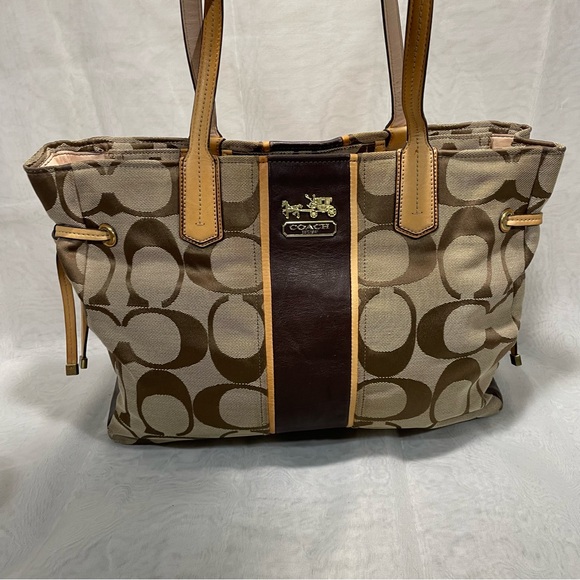 Coach | Bags | Coach Signature Stripe Carryall Bag | Poshmark